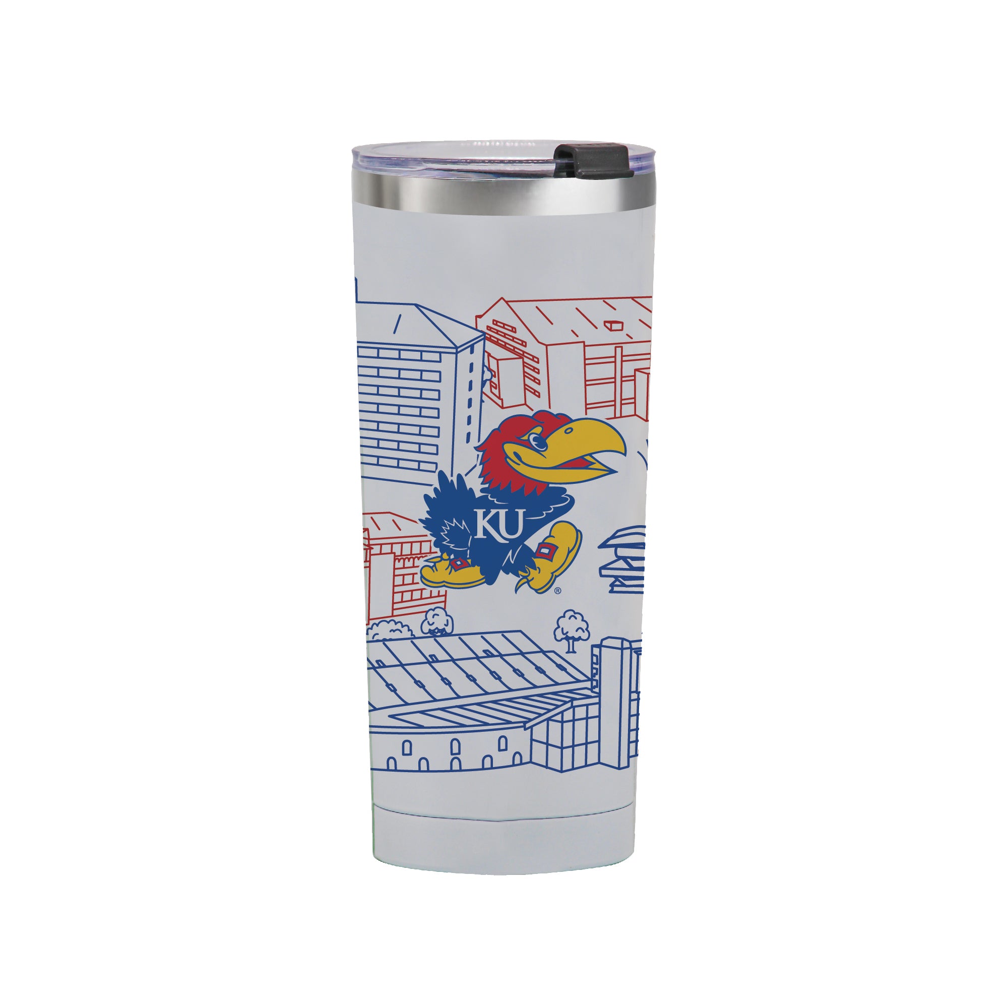Kansas Jayhawks 24oz Campus Line Art Tumbler – Indigo Falls