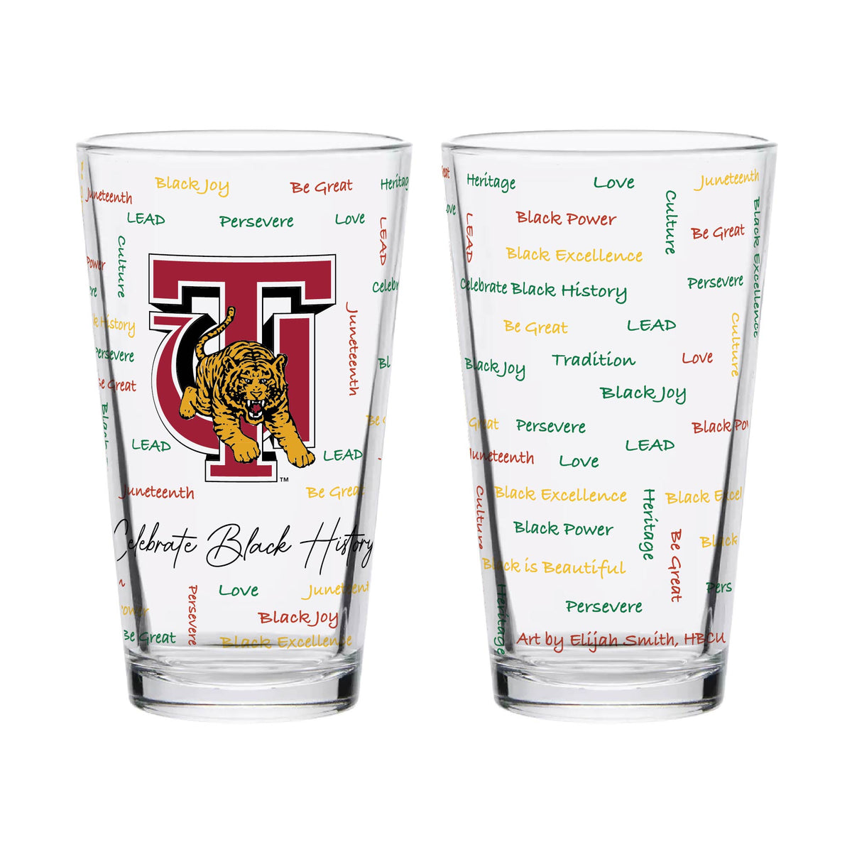 Set of 2 Tuskegee Golden Tigers 16oz BHM Pints - Indigo Falls