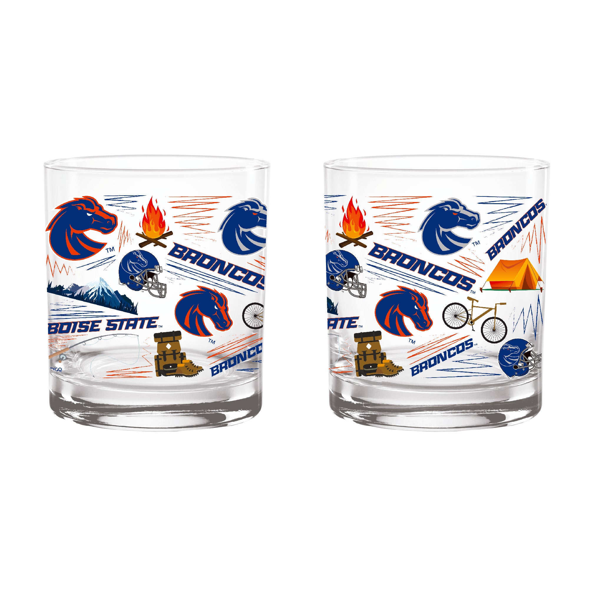 Set of 2 Boise State Broncos 14oz Local Rocks Glasses – Indigo Falls