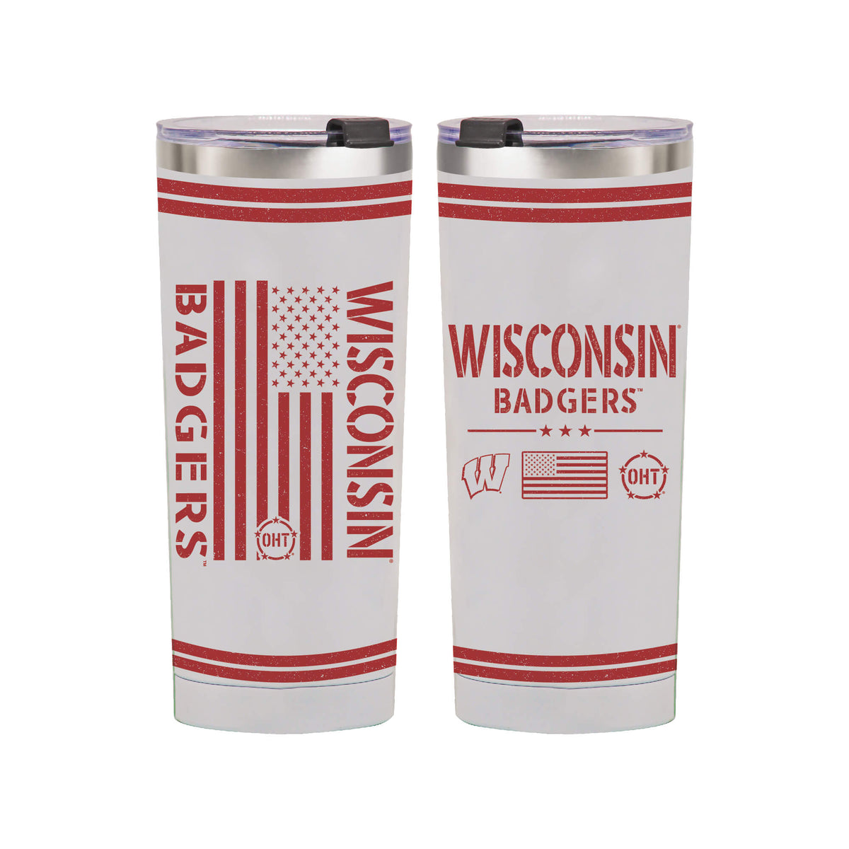24oz Wisconsin Badgers OHT TC Flag Tumbler - Indigo Falls