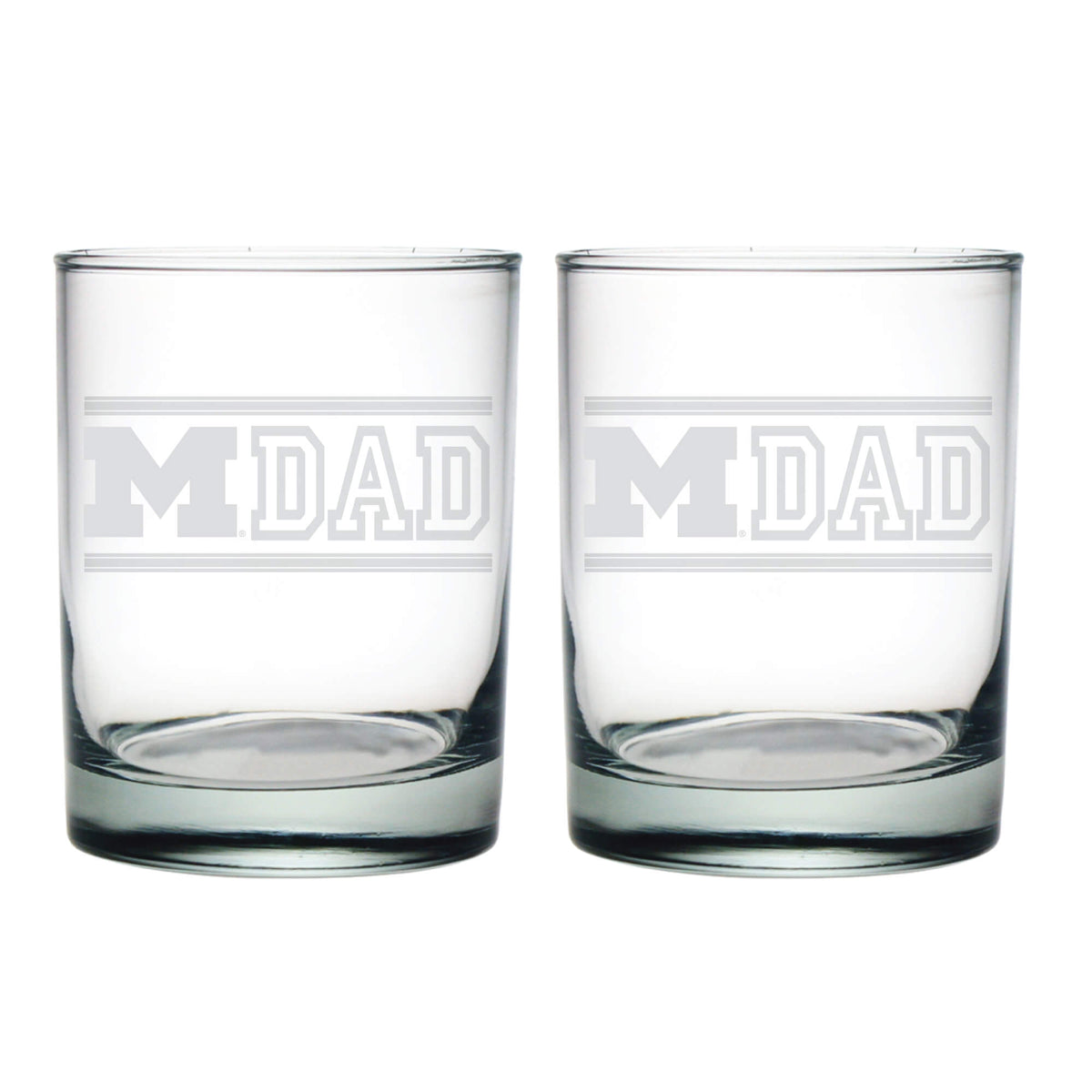 14oz Michigan Wolverines Etched Dad DOF 2 Pack - Indigo Falls